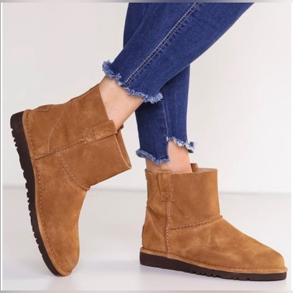 UGG | Shoes | Ugg Womens Classic Unlined Mini Soft Suede Leather Ankle Boots Chestnut Brown ...